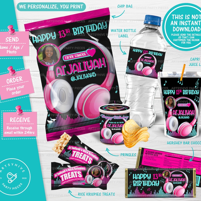 Birthday Party Label - Etsy