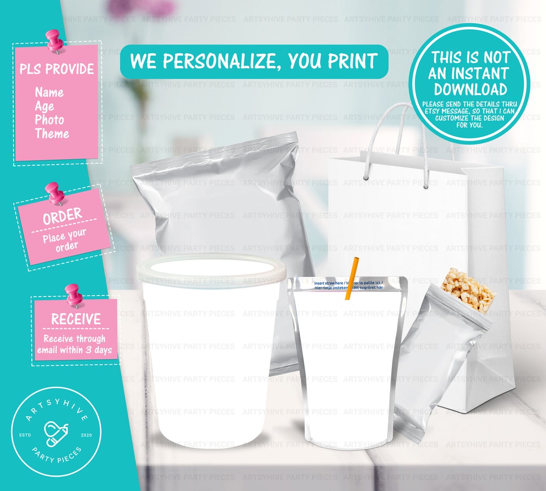 Custom Party Bundle Set of 5 Labels, Custom Party Labels, Custom Party ...