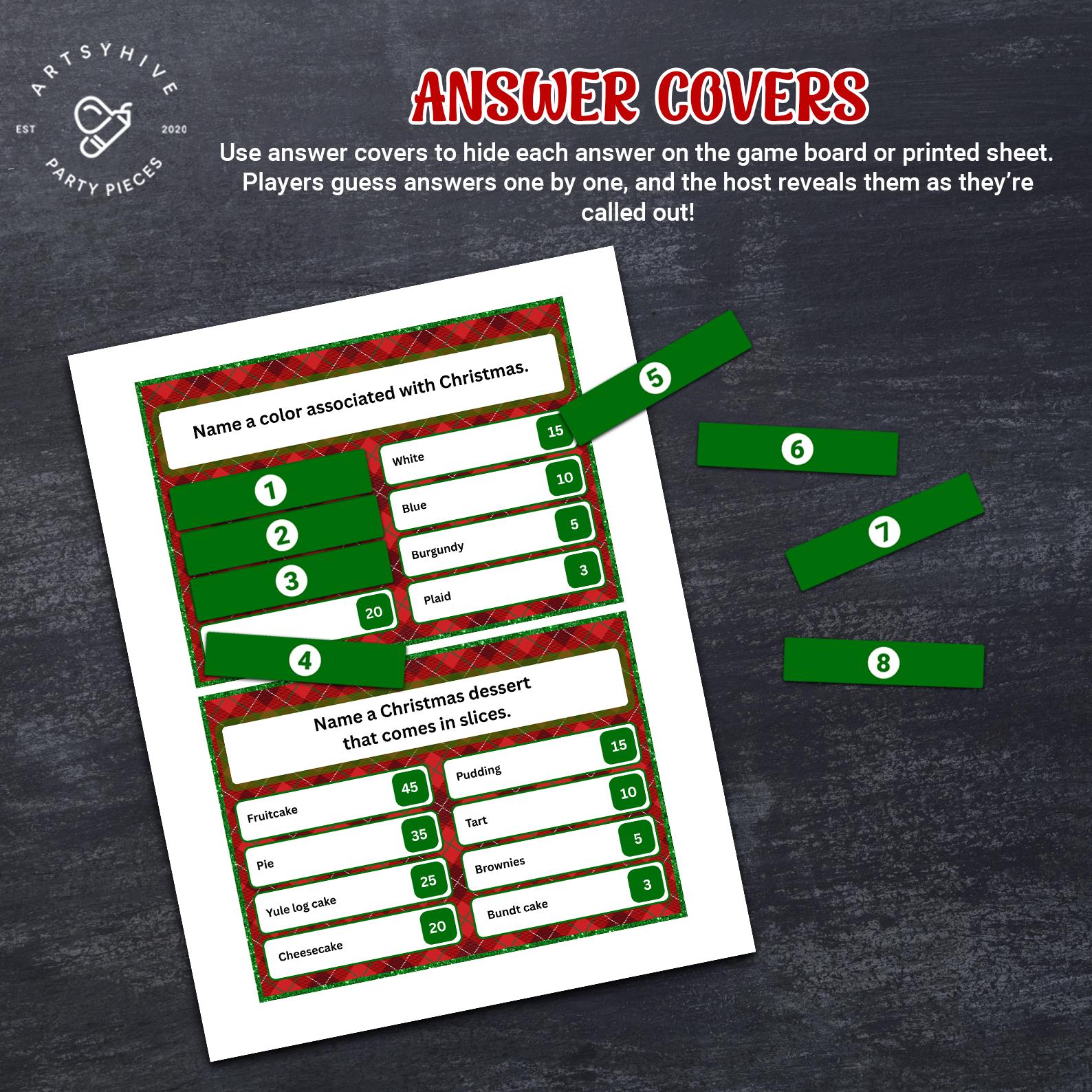 Christmas Friendly Feud Game , 100 Holiday Question Cards + Scoreboard ...