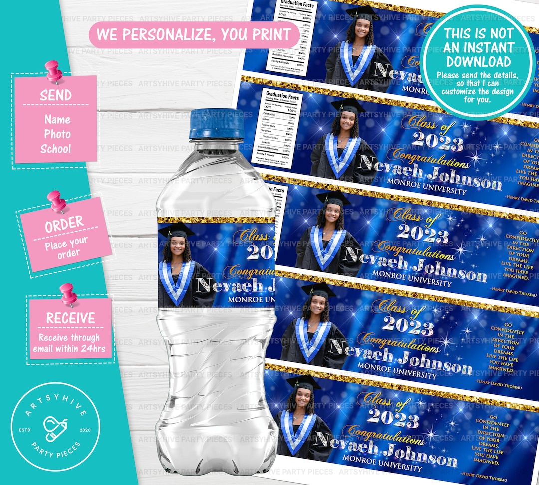 Graduation Water Bottle Labels, Graduation Party 2026, Graduates 2026 ...