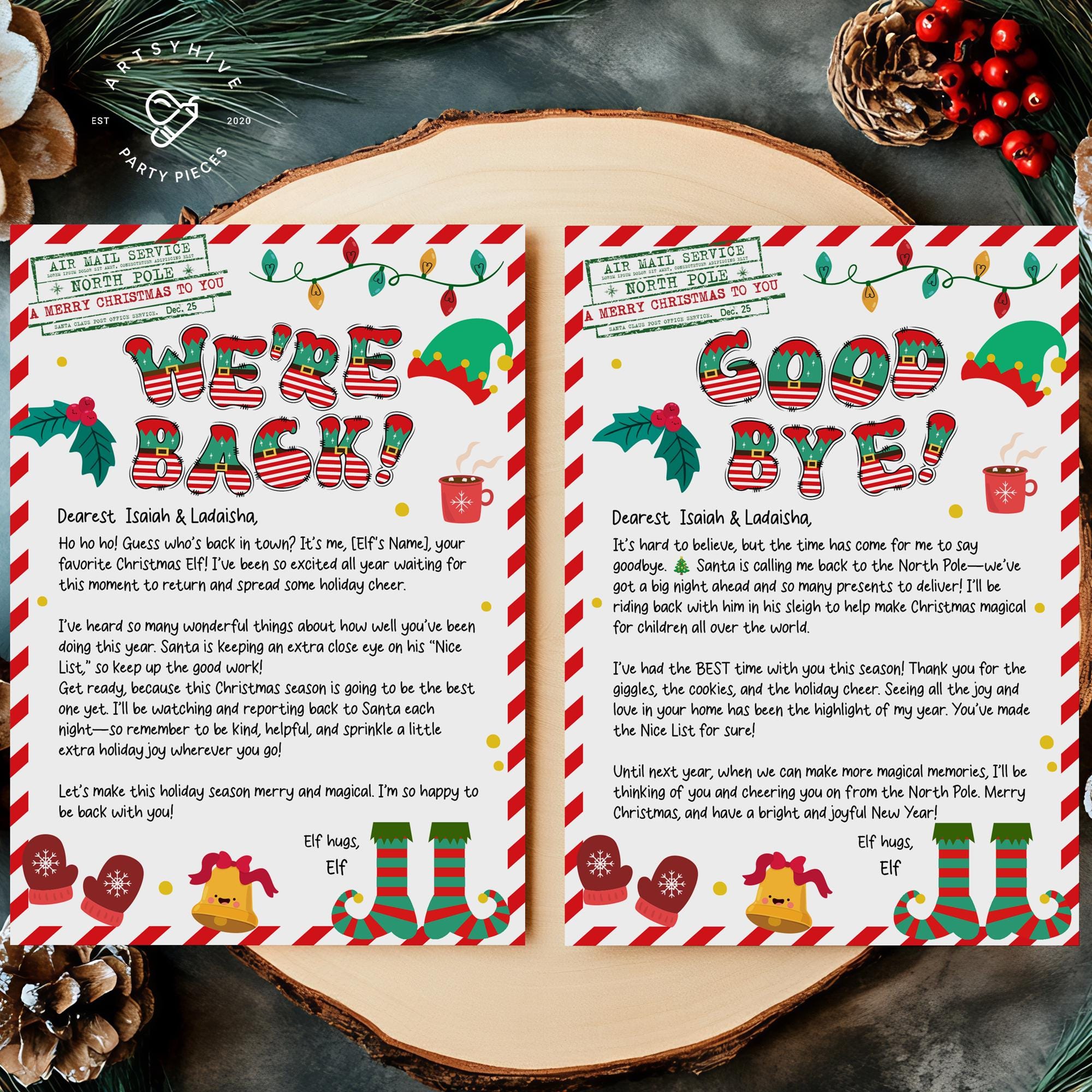 Elf Letters, Elf Arrival Letter, Goodbye Elf Letters, Editable Elf ...