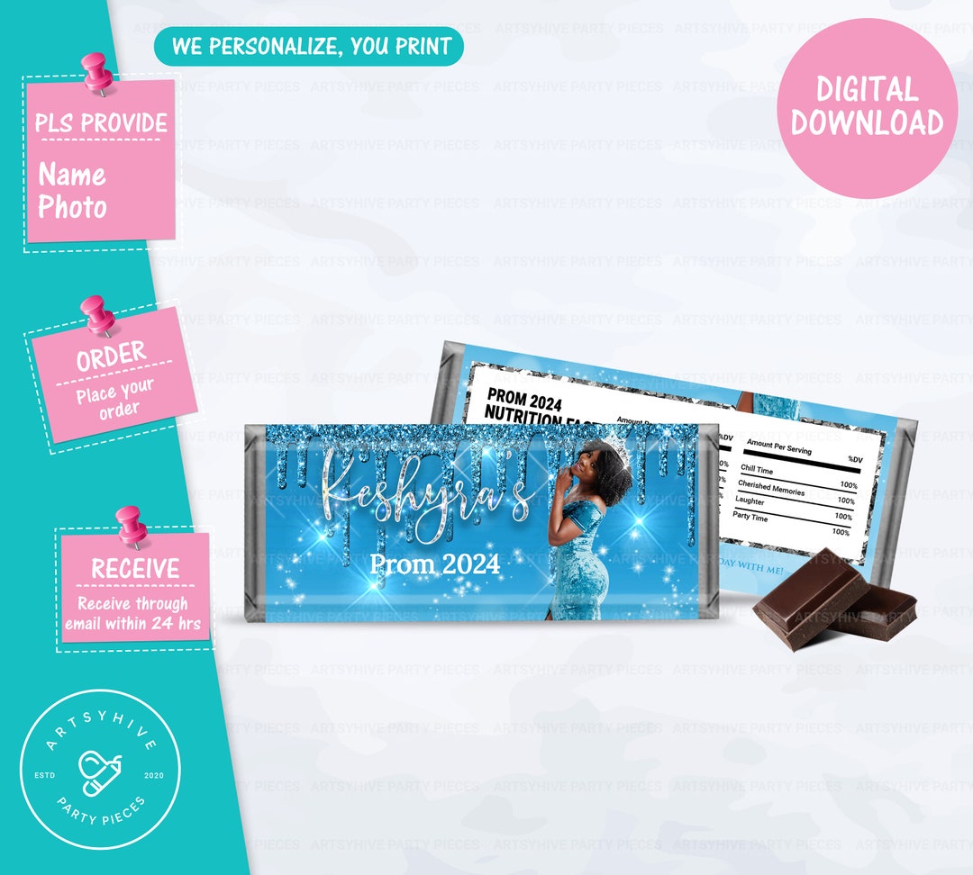 Prom Send off 2025 Candy Bar, Prom Send off 2025, Glittery Baby Blue ...