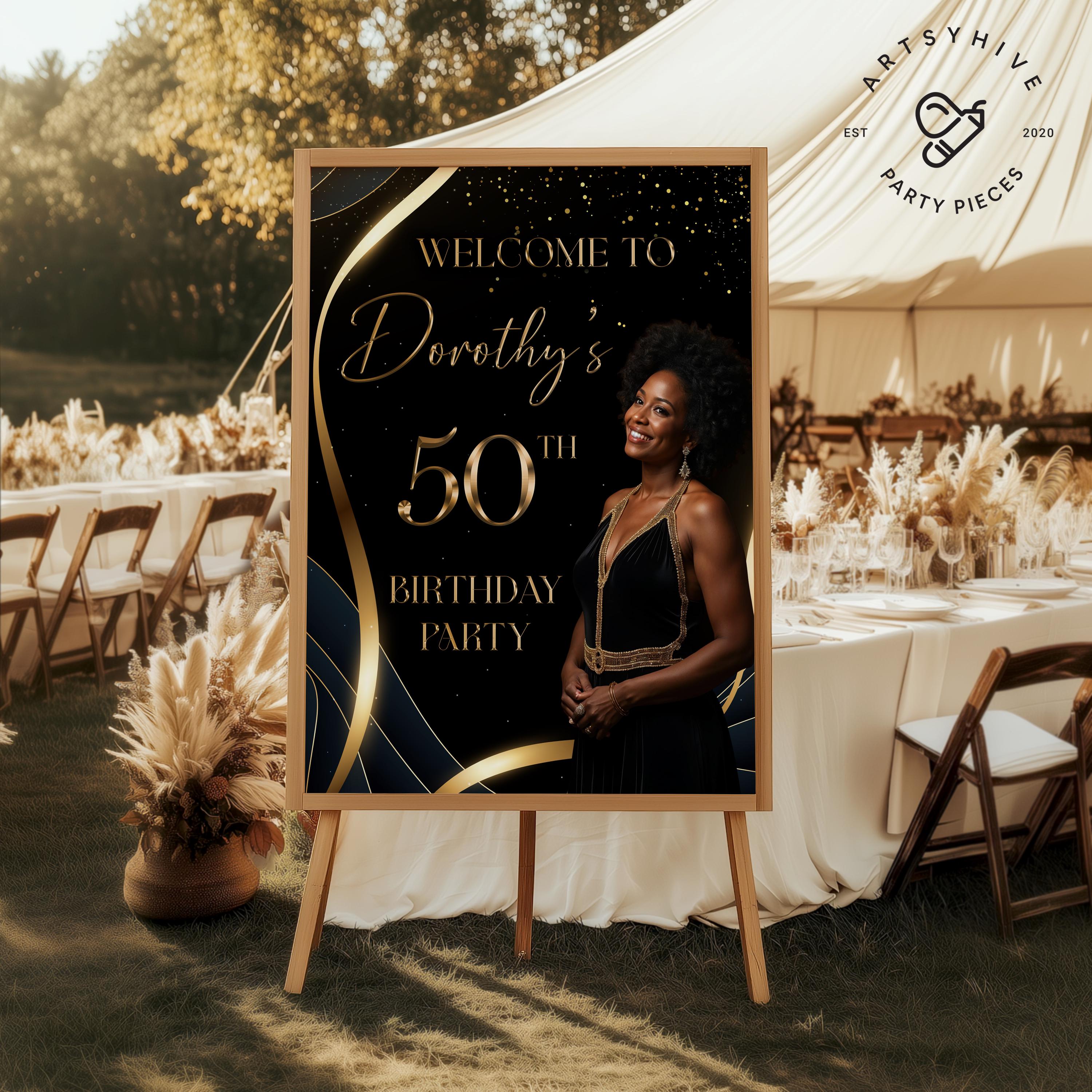 50th Birthday Sign, 50th Birthday Welcome Sign, 50th Birthday Decor ...
