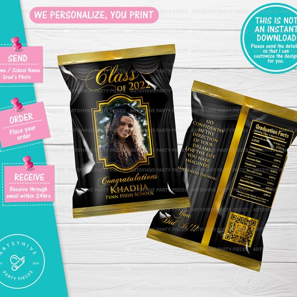 Graduation Chip Bags - Etsy