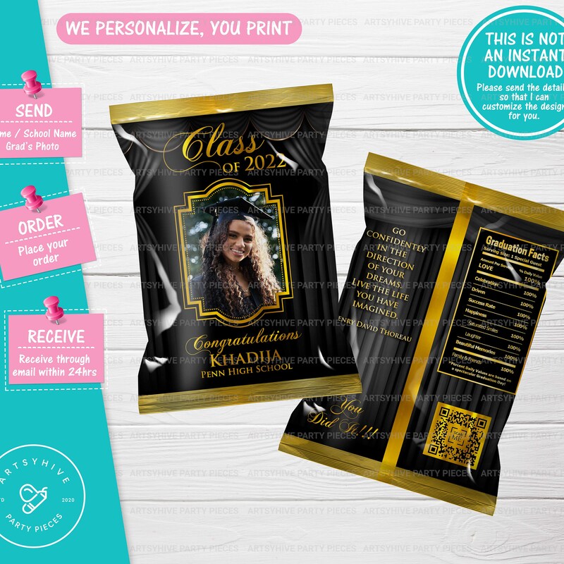 Graduation Chip Bags - Etsy