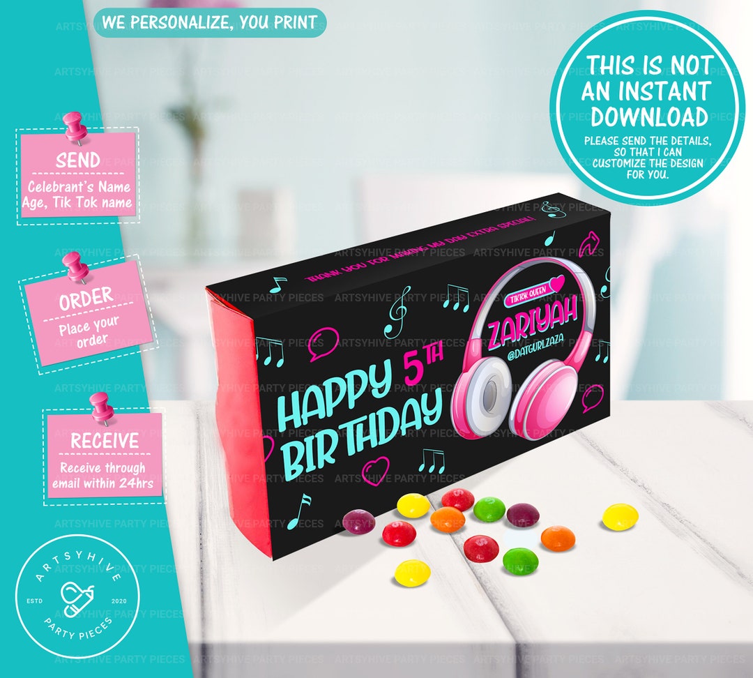 Custom Musical Themed Candy Box, Dance and Musical Birthday Party Favor ...