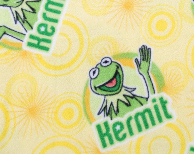 Muppets Kermit the Frog Fleece Fabric for No Sew Blanket Throw Pillows ...