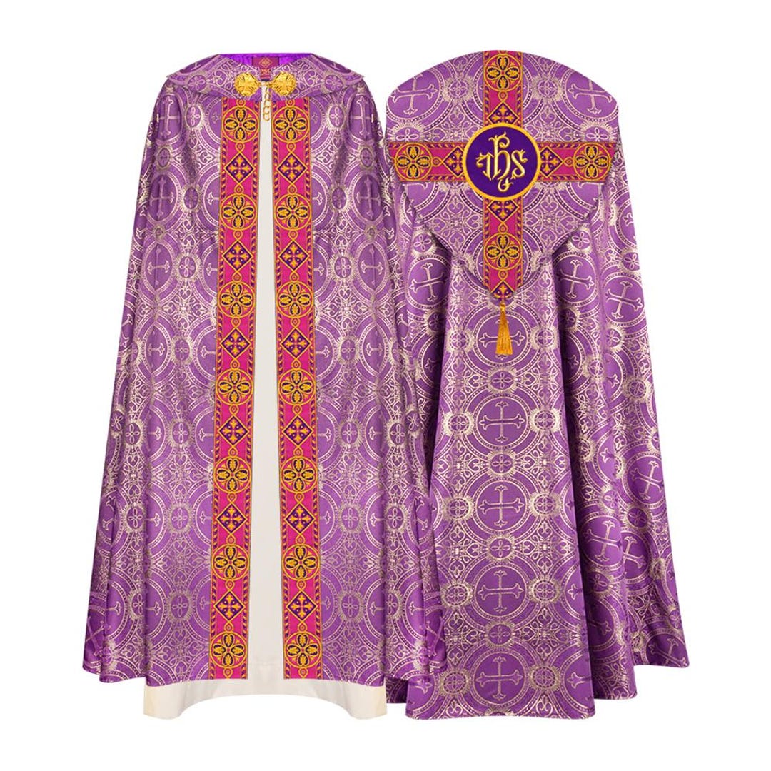 Priest Violet Gothic Style Cope Vestment With Ornate Orphrey and ...