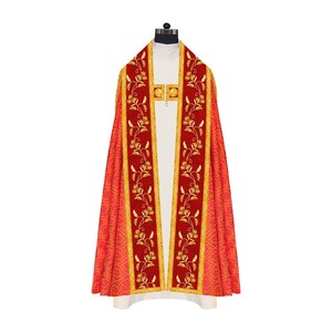 Catholic Roman Cope Vestment With Floral Embroidered Trims - Etsy