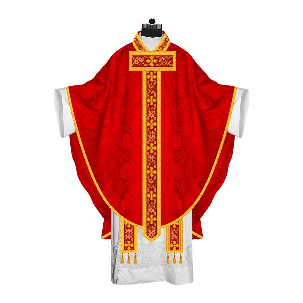 Traditional Gothic Chasuble Adorned With Braided Orphrey - Church ...