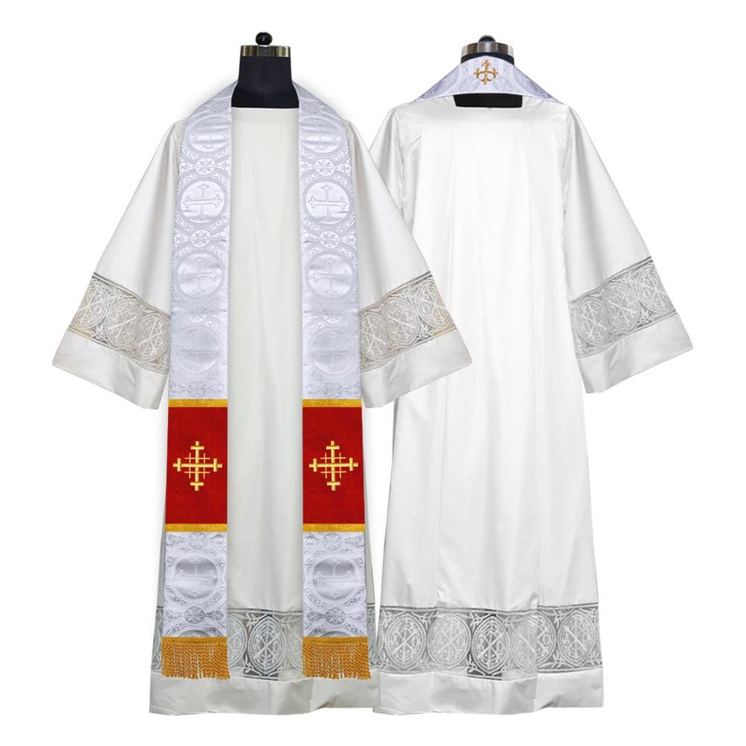 Embroidered Minister Stole With Jerusalem Cross Motif - Etsy