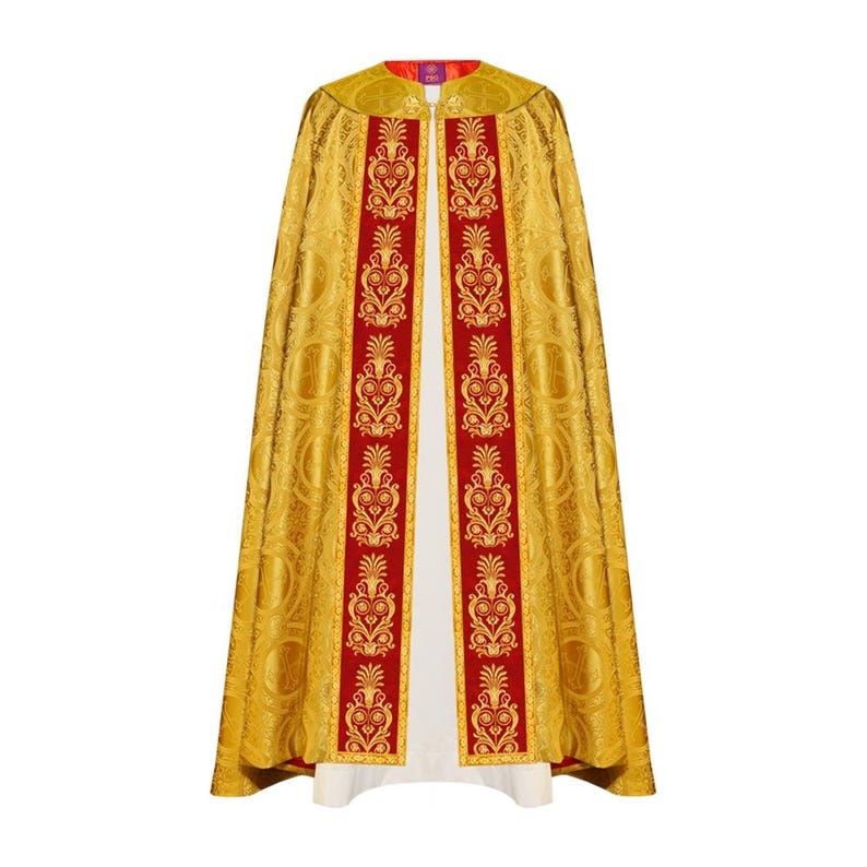 Priest Gold Gothic Cope Vestment With Embroidered Orphrey and Motif - Etsy