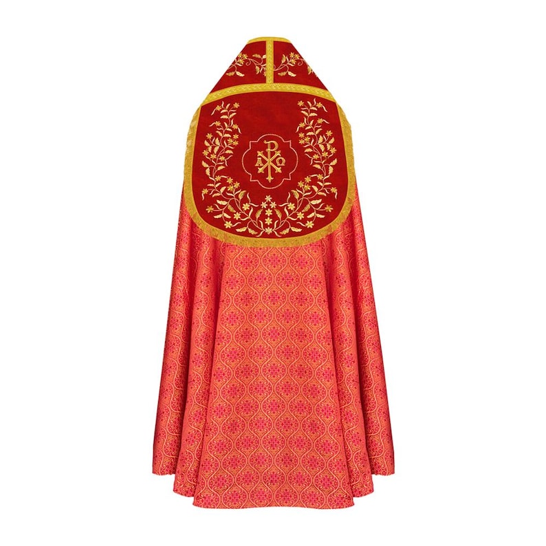 Catholic Roman Cope Vestment With Floral Embroidered Trims - Etsy