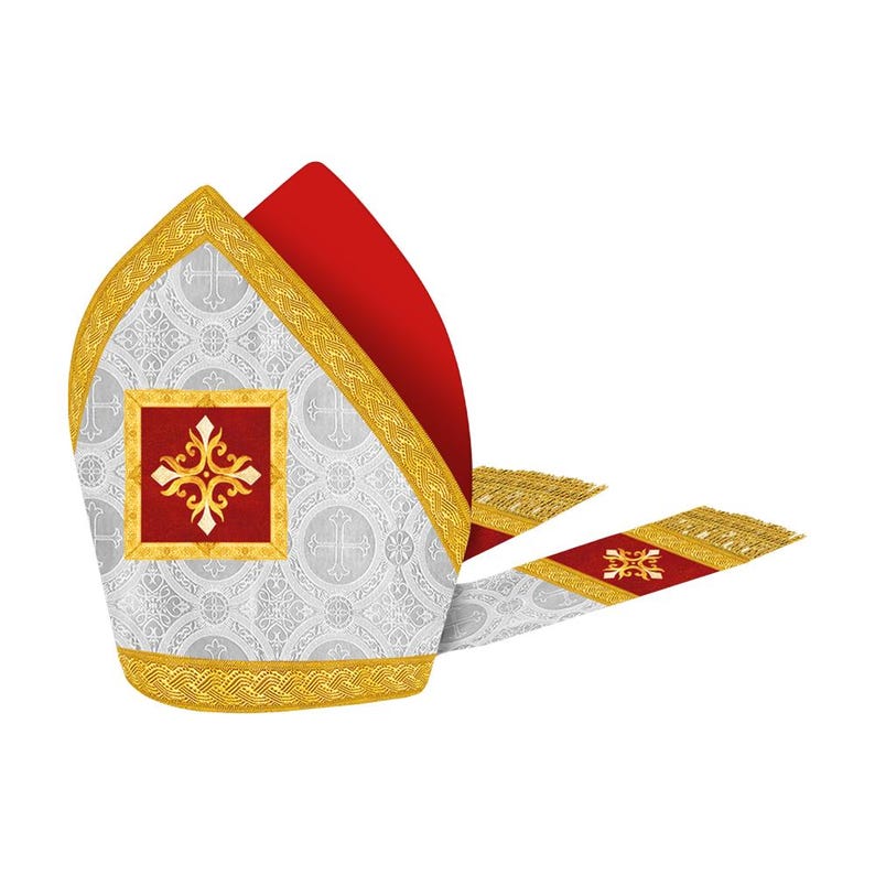 Bishop' Mitre Vestment With Embroidered Designer Cross Motif - Etsy