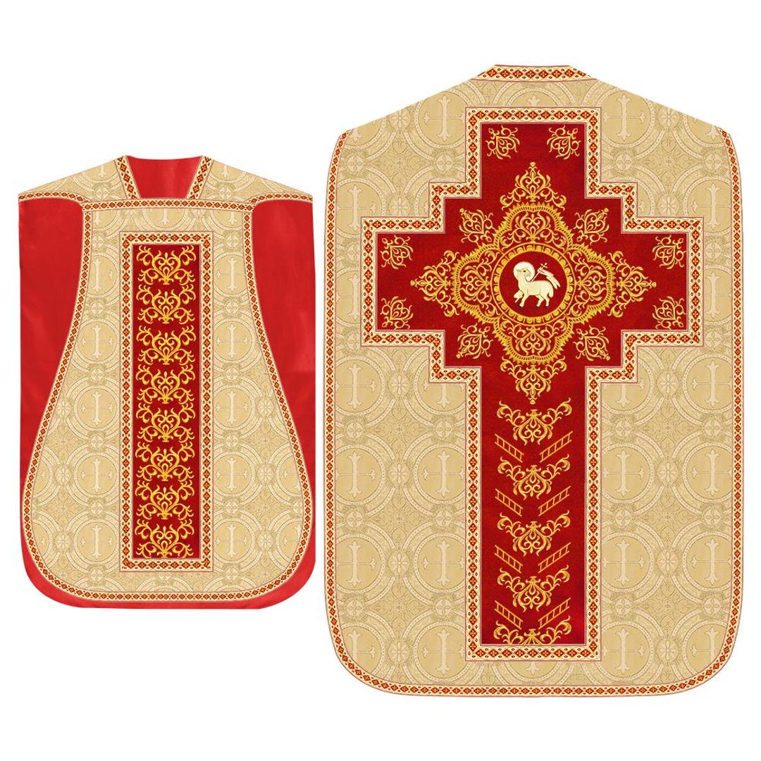 Gold Catholic Roman Chasuble/fiddleback Vestment for Liturgical Events ...