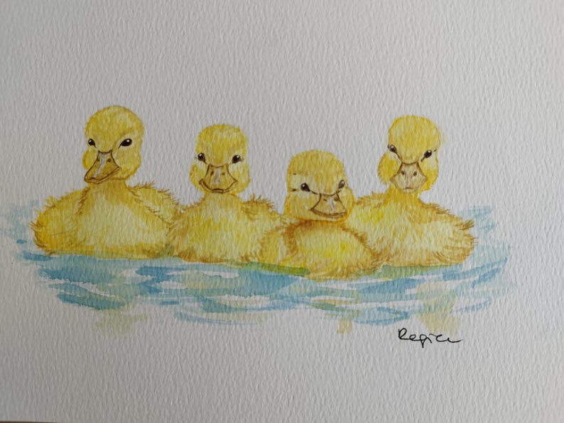 Watercolour Painting Original, Ducks, Cute Duck Watercolour Painting ...