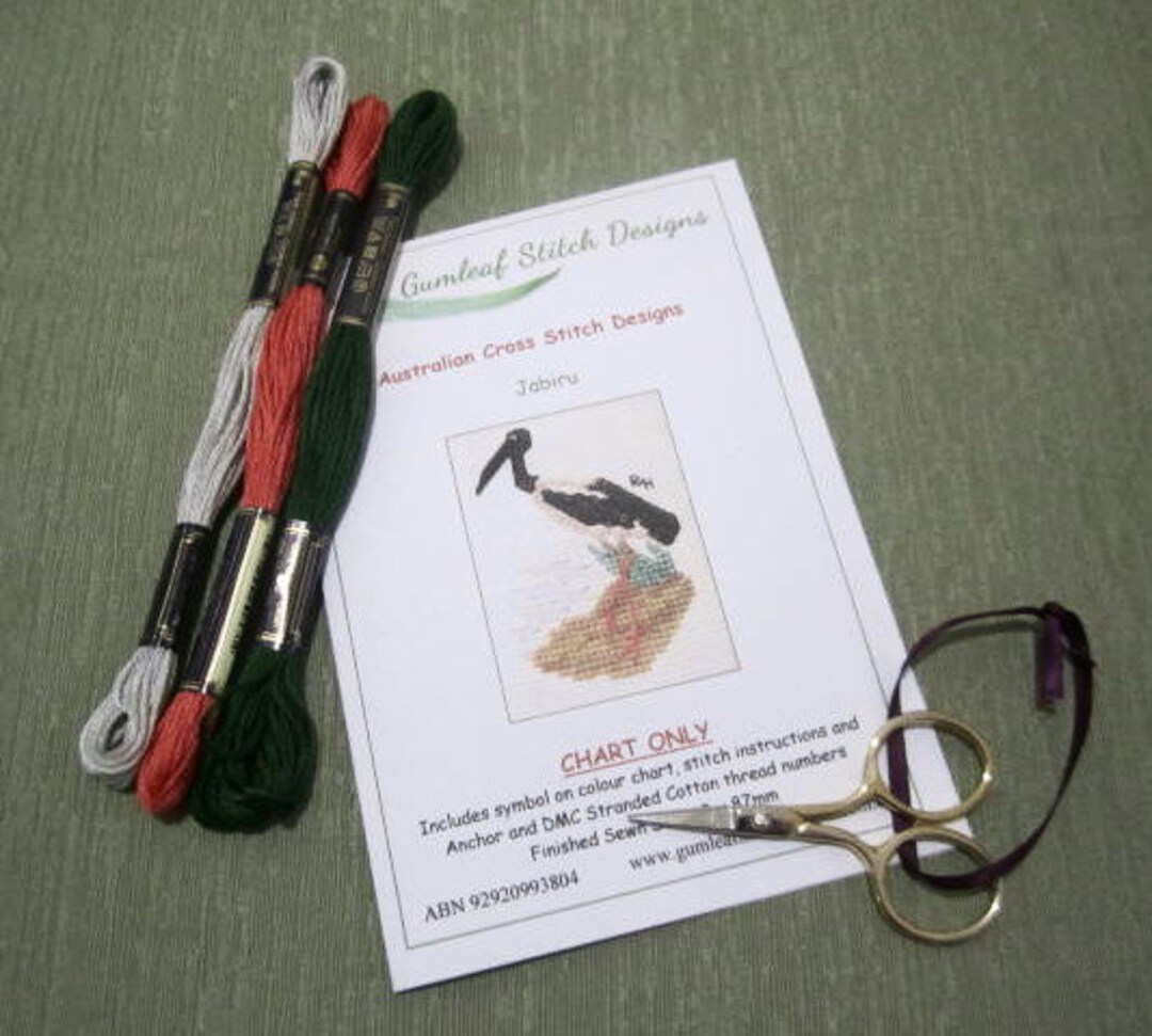 Australian Fauna Cross Stitch Chart - Jabiru. PDF Instant Download - Etsy
