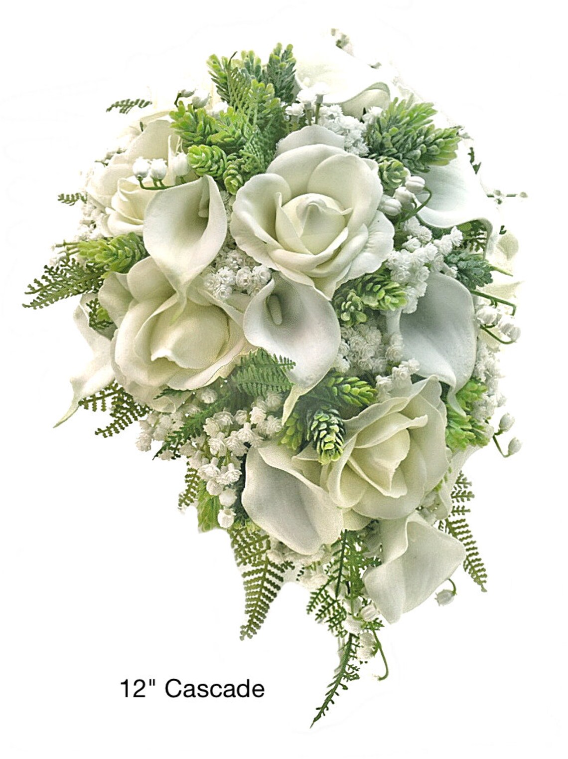 Real Touch Artificial White Ivory Rose Calla Lily Hops Babys - Etsy