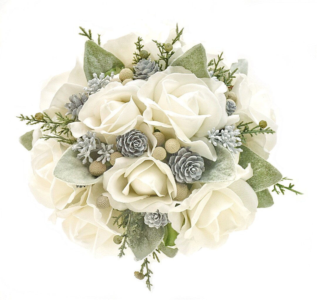 Real Touch Artificial White Ivory Roses Bridal Bridesmaids - Etsy