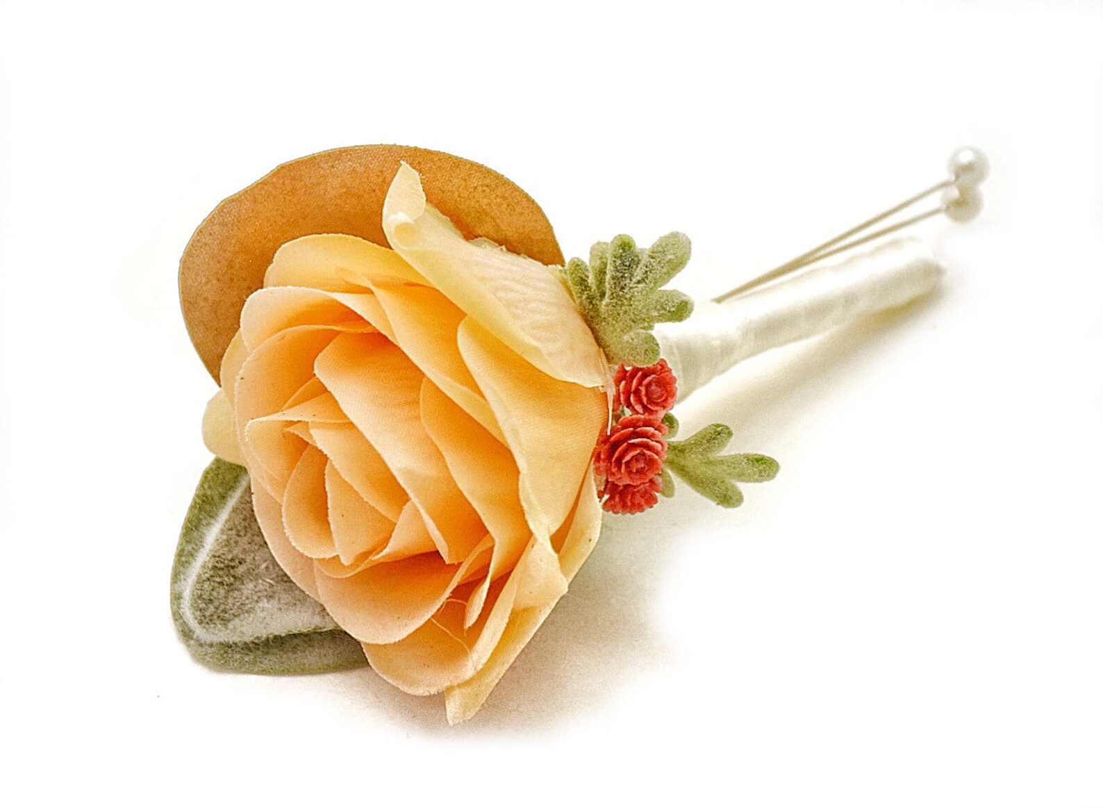 Real Touch Artificial Rust Orange Gold Roses Lilies Bridal | Etsy