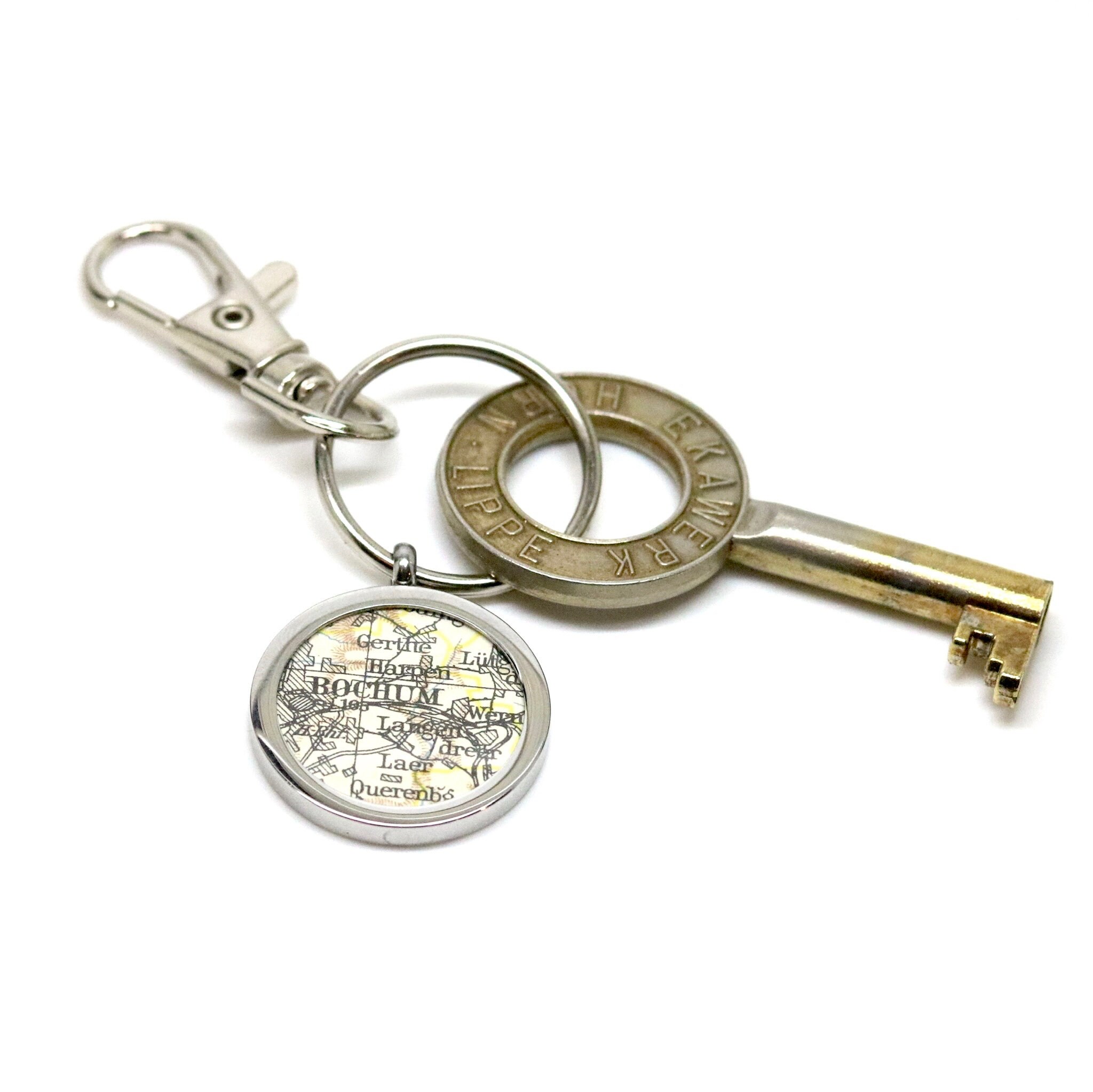 Keychain With Map // Your Favourite City of Your Choice // Gift for Him ...