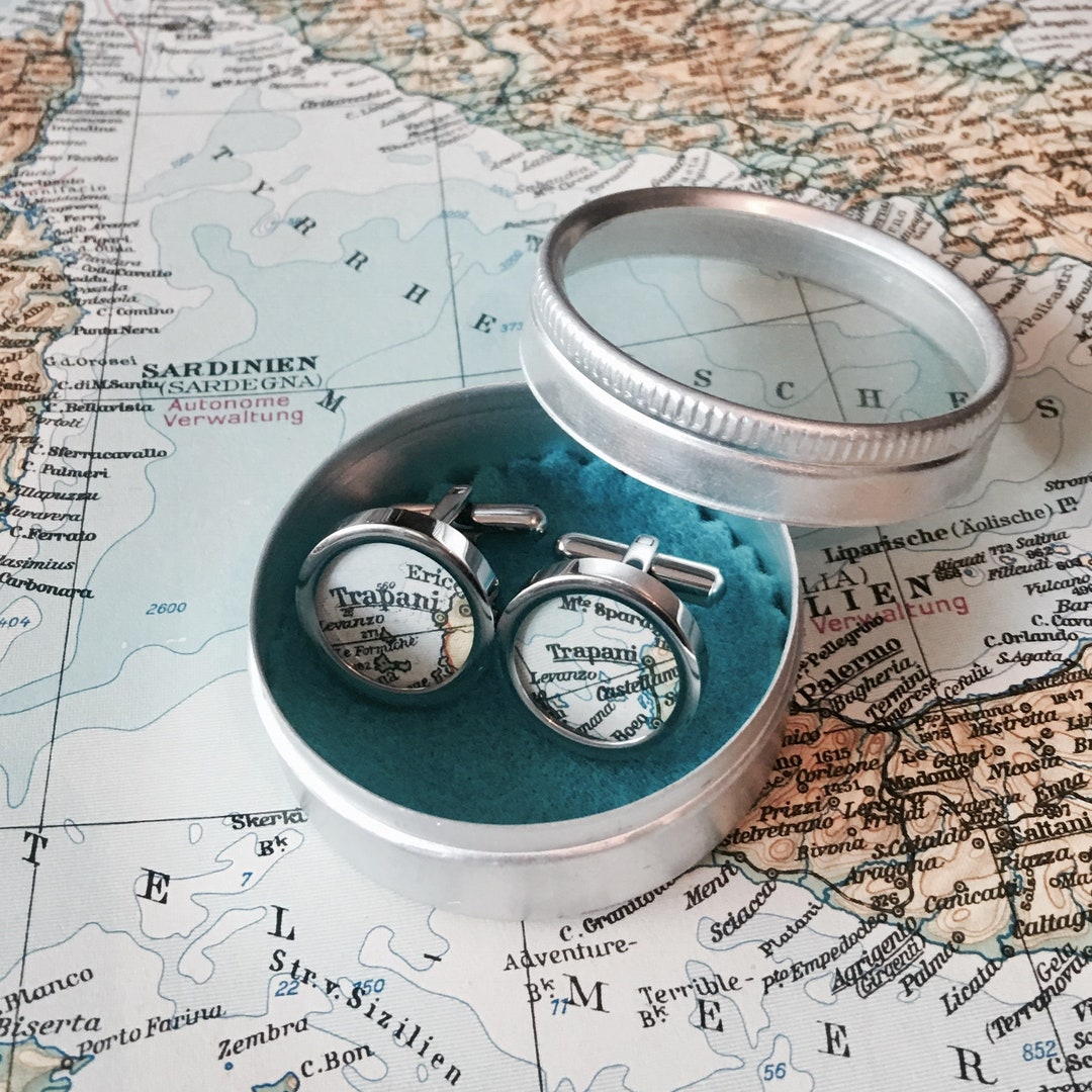 Your City Cuff Links From Original Vintage Maps I Gift for Him I ...