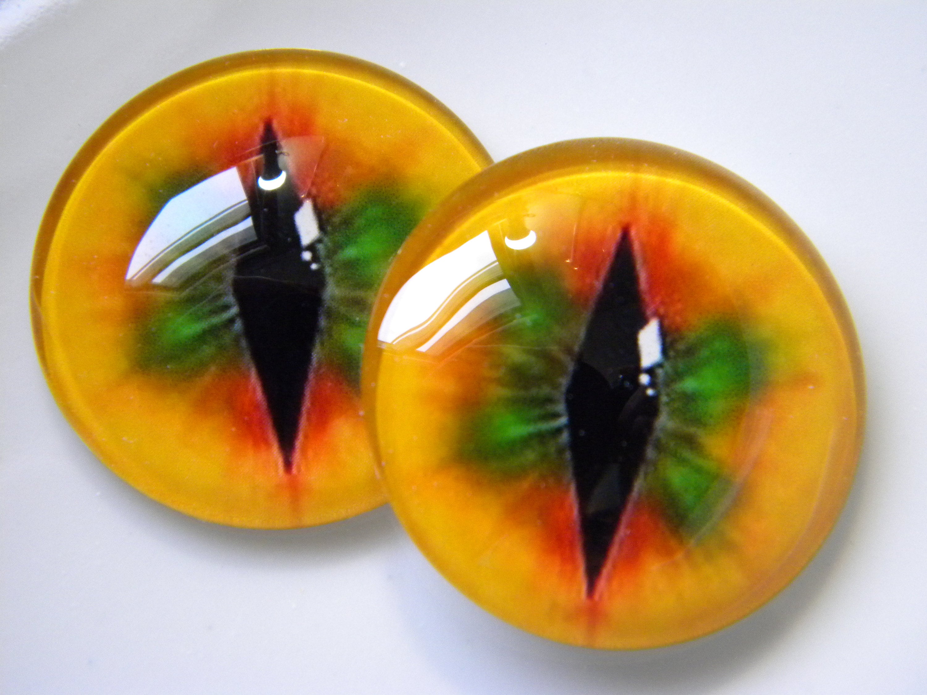 Glass Eyes gold eyes clown eyes fantasy eyes yellow eyes | Etsy