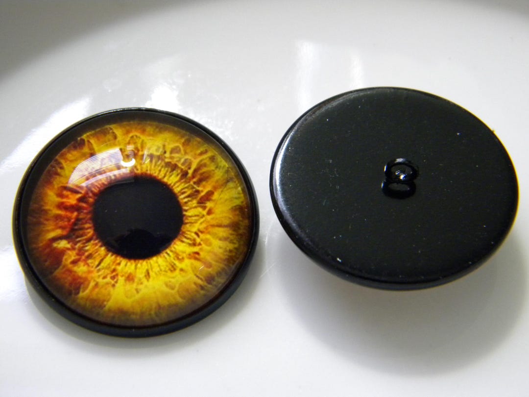 Glass Eyes, Large Sew on Eyes, Sew-on Eyes, Button Eyes, Loop Back ...