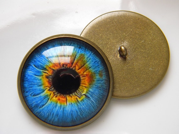 Glass Eyes Blue Eyes Sew on Eyes Button Eyes Loop Back - Etsy