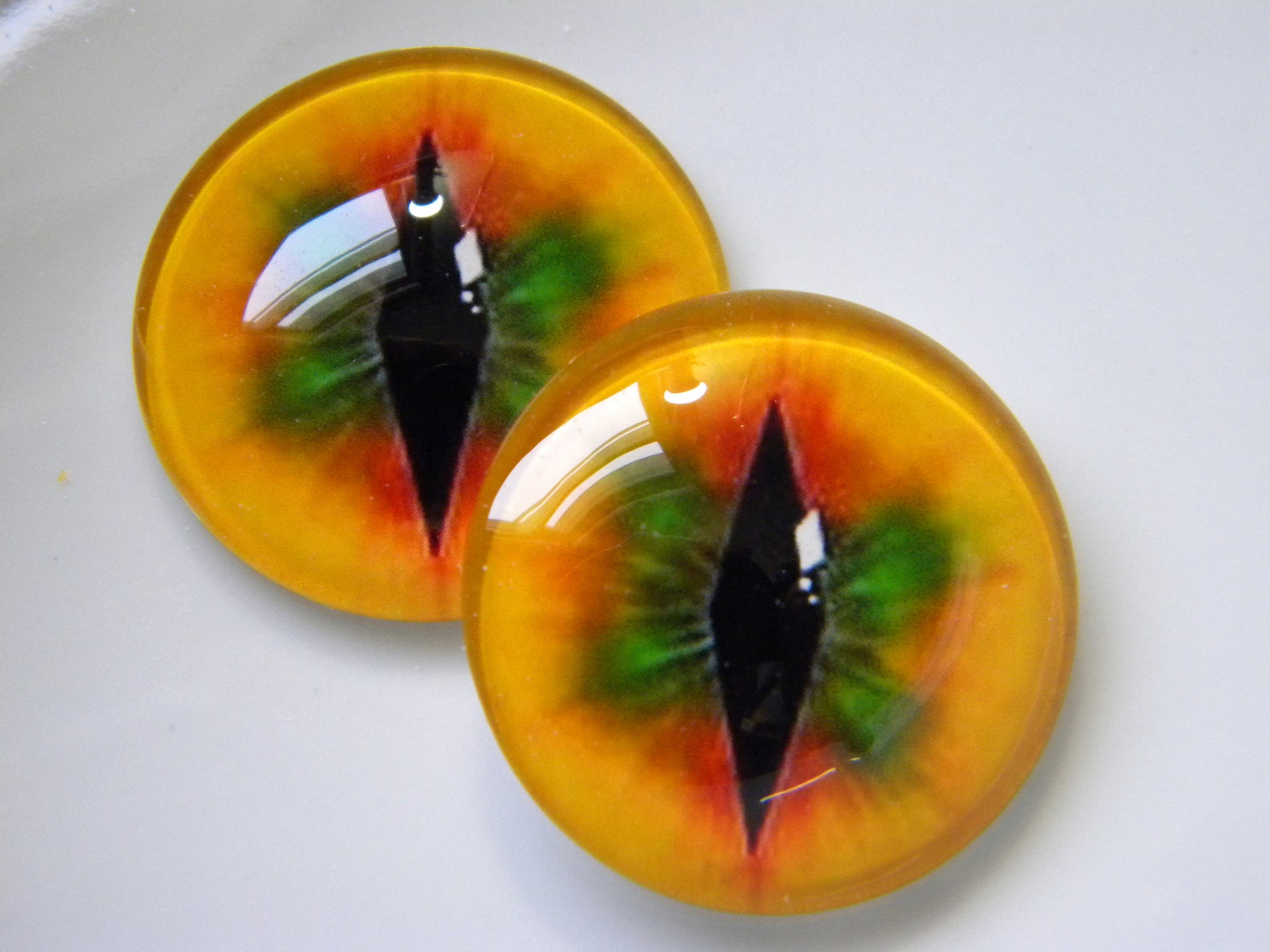 Glass Eyes Gold Eyes Clown Eyes Fantasy Eyes Yellow Eyes - Etsy