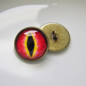 Glass Eyes, Sew on Eyes, Sew-on Eyes, Button Eyes, Red Eyes, Loop Back ...