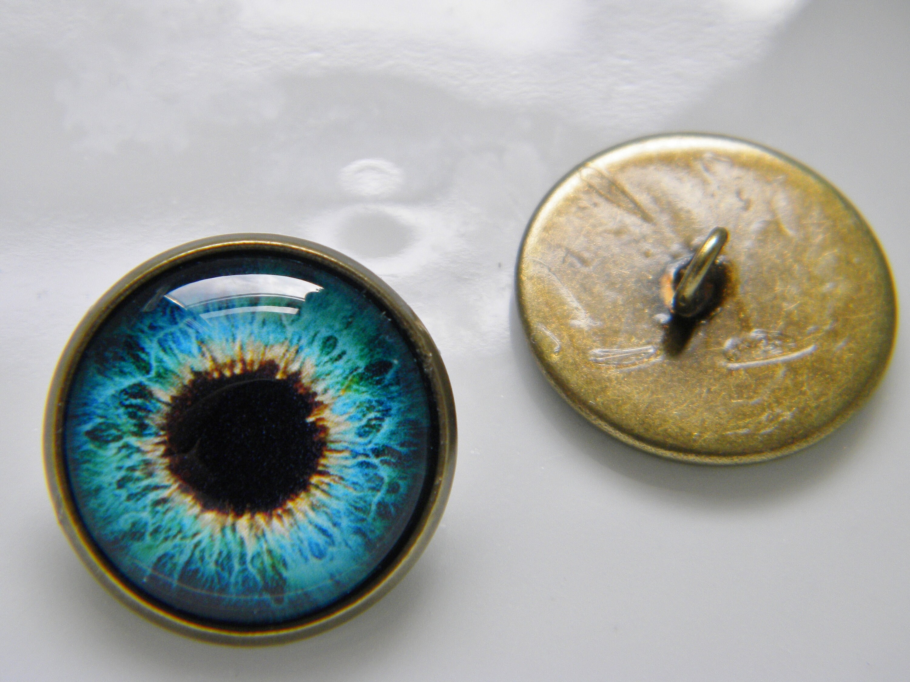 Glass Eyes, Blue Eyes, Sew on Eyes, Button Eyes, Loop Back Buttons ...