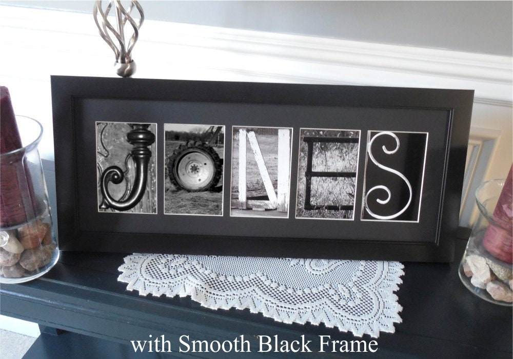 Alphabet Letter Art Last Name Photography Framed - Wedding Gift ...
