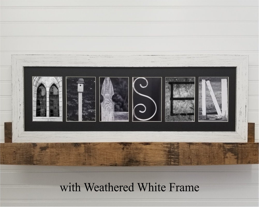 Alphabet Letter Art Last Name Photography Framed - Wedding Gift ...