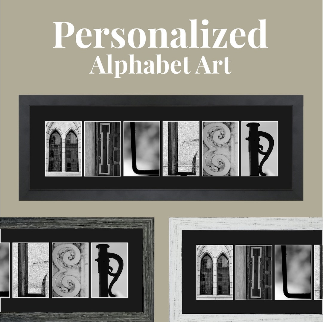 Alphabet Letter Art Last Name Photography Framed - Wedding Gift ...