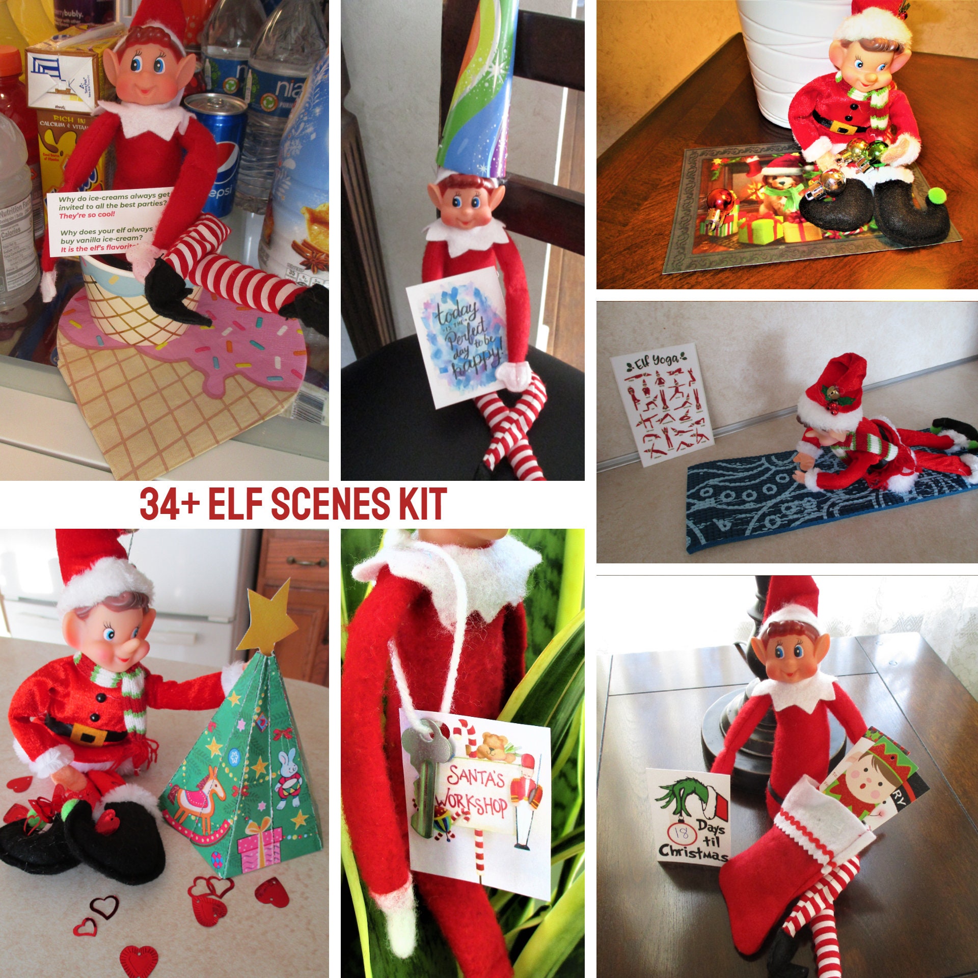 34 DAY KIT - Christmas Elf Props Kit - 34+ Scenes, All Pieces Included ...