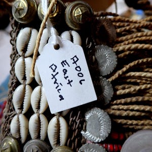 East Africa Beadwork Kirdi Tribal Art MOP Cowrie Glass Natural Fibre ...