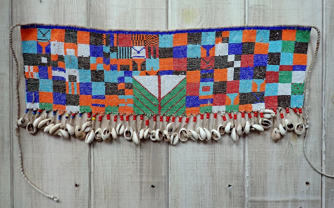 Kirdi Beadwork Cameroon Africa Glass Beads and Cowrie Squares Design - Etsy