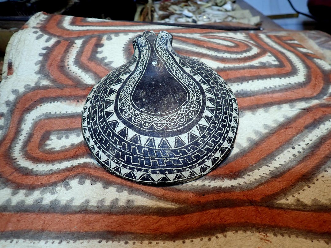 Oceanic Tribal Art Pottery Ocarina Courting Ritual Morimuge Vintage ...