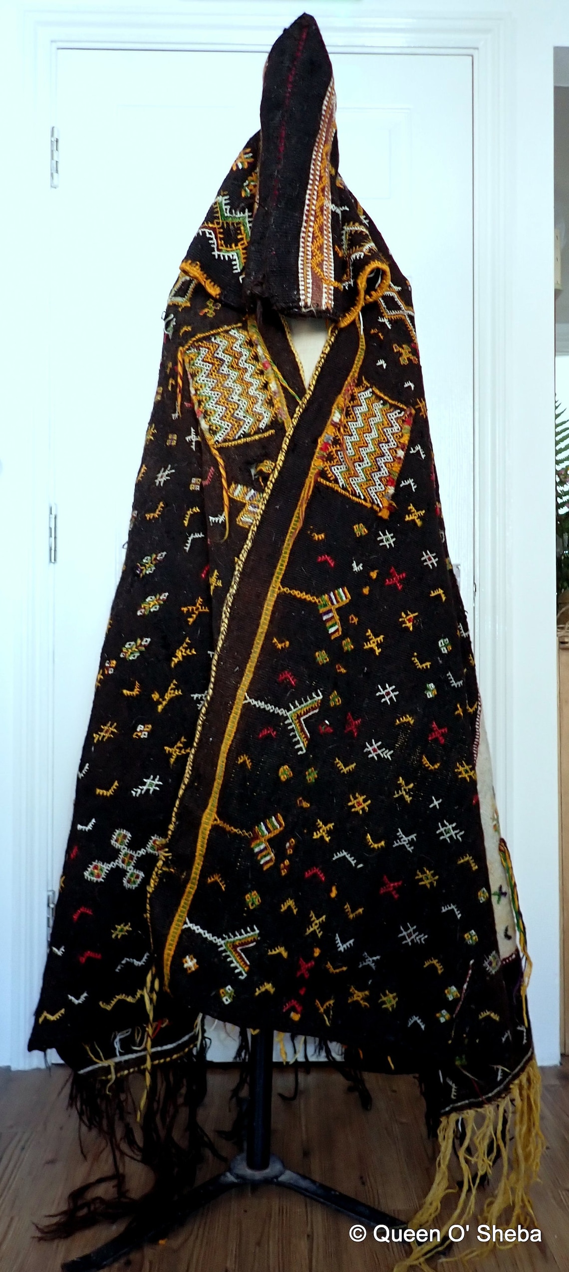 Berber Wool Burnous Cape Handwoven Moroccan Design Vintage - Etsy
