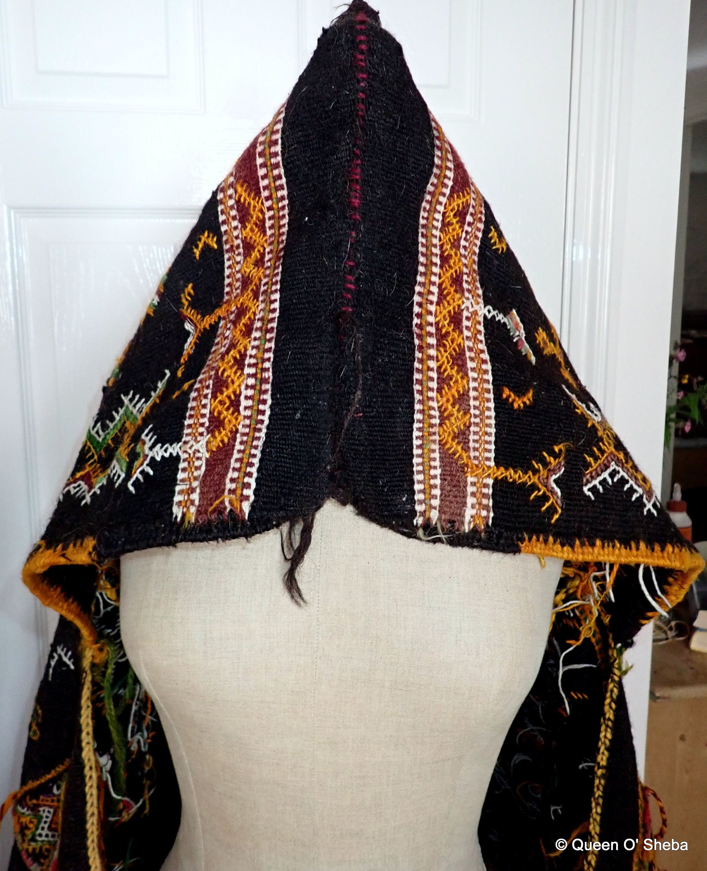 Berber Wool Burnous Cape Handwoven Moroccan Design Vintage - Etsy