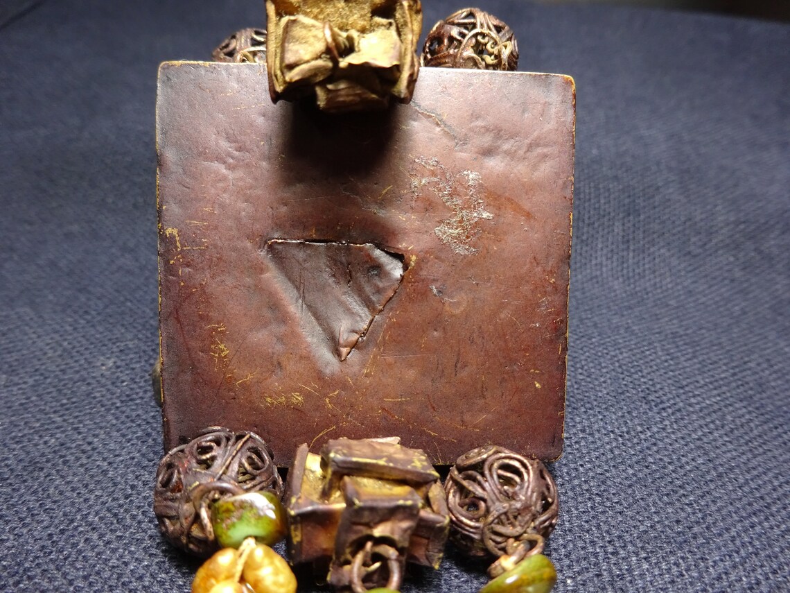 An Antique Rare Gao Gau Amulet Box With Turquoise Jade Pearls Tibet ...