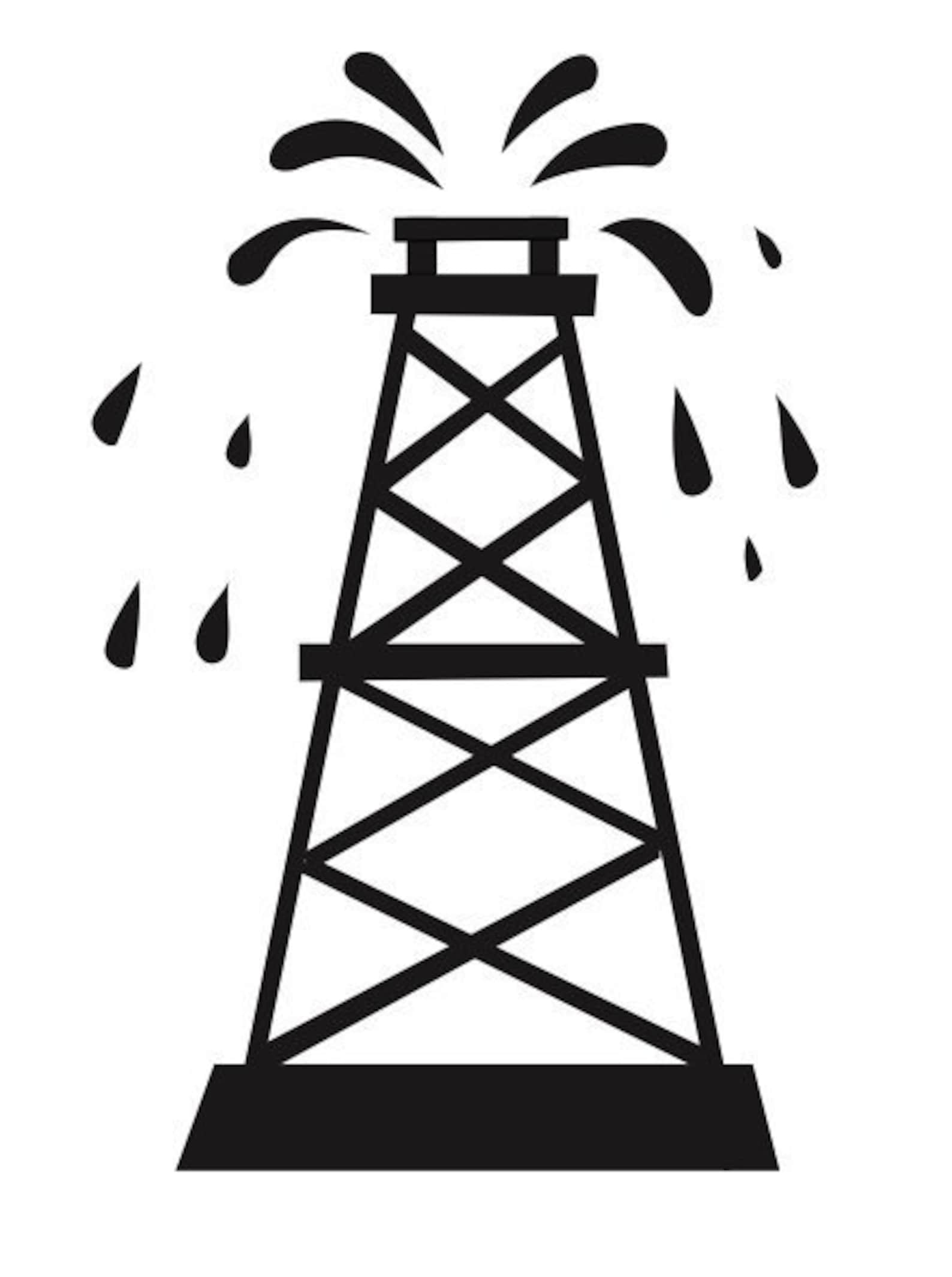 Oil well svg vector image | Etsy