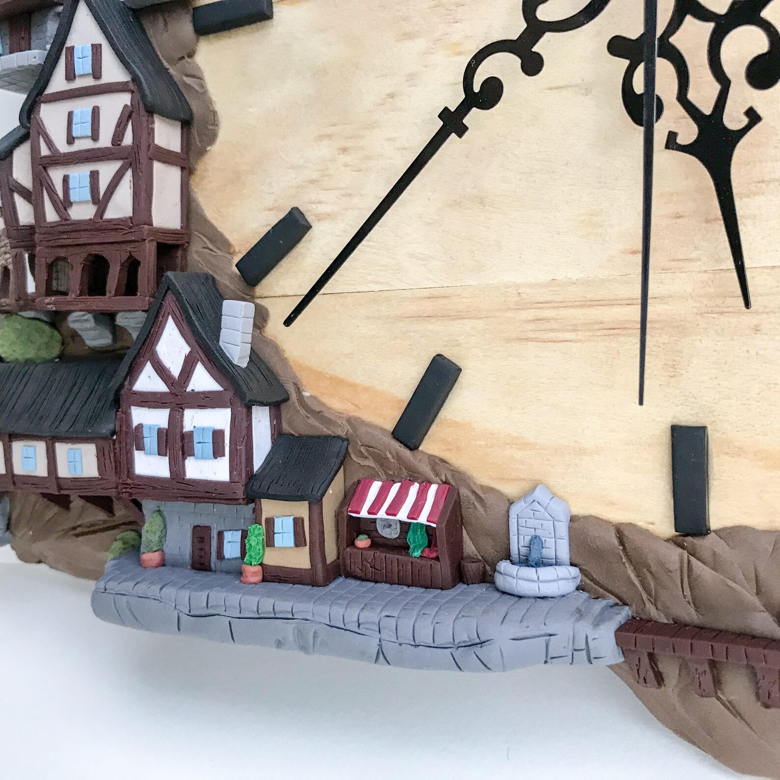 Medieval Wall Clock Handmade and Sculpted Miniature House - Etsy