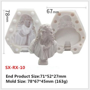 4 Styles Plaster Portrait Mold Geometric Man Face Molds Silicone Mold ...