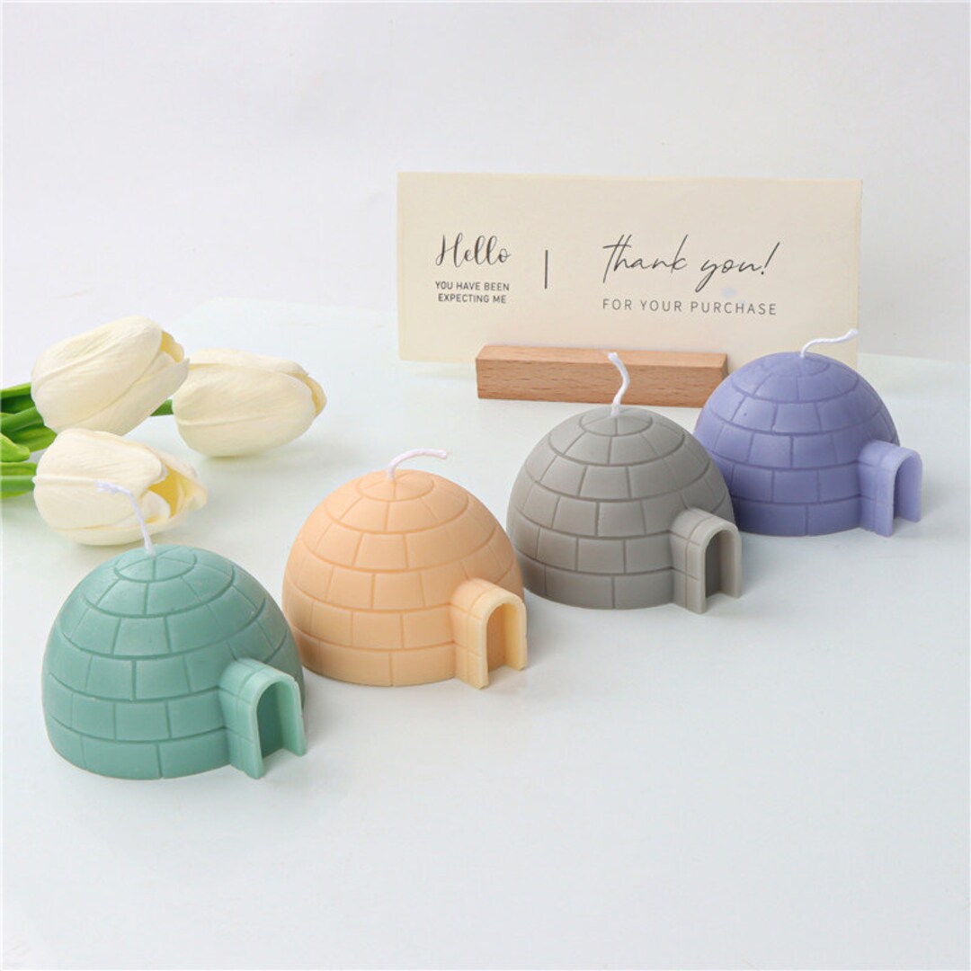 3D Silicone Hemisphere Igloo Scented Candle Mold Igloo Cake Chocolate ...