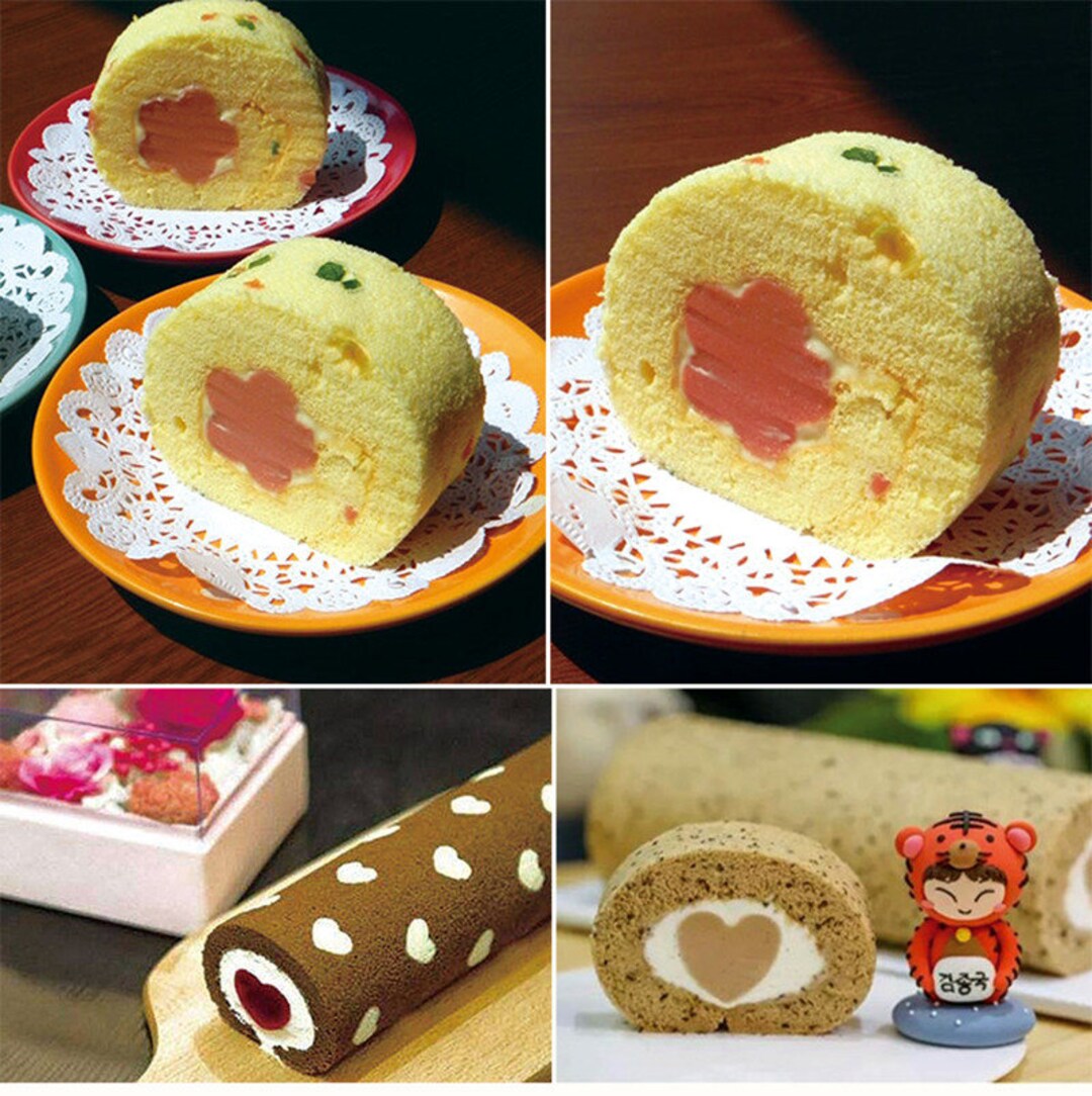Cake Roll Strip Sandwich Silicone Mold Love Stars Mousse Chocolate Cake ...