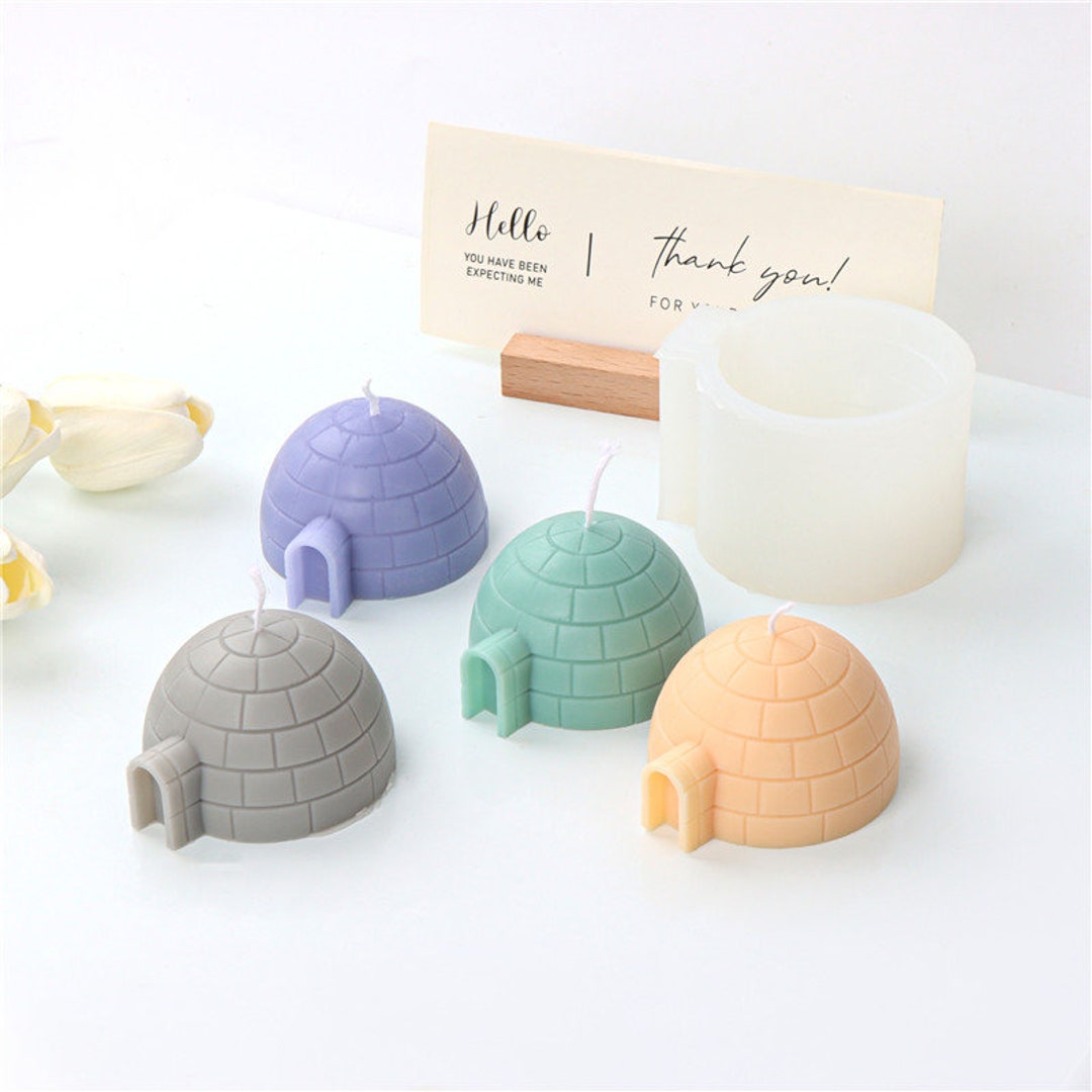 3D Silicone Hemisphere Igloo Scented Candle Mold Igloo Cake Chocolate ...