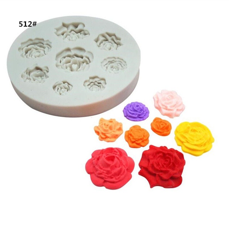 3D Rose Collection Cake Mold Mould Fondant Silicone Mold | Etsy
