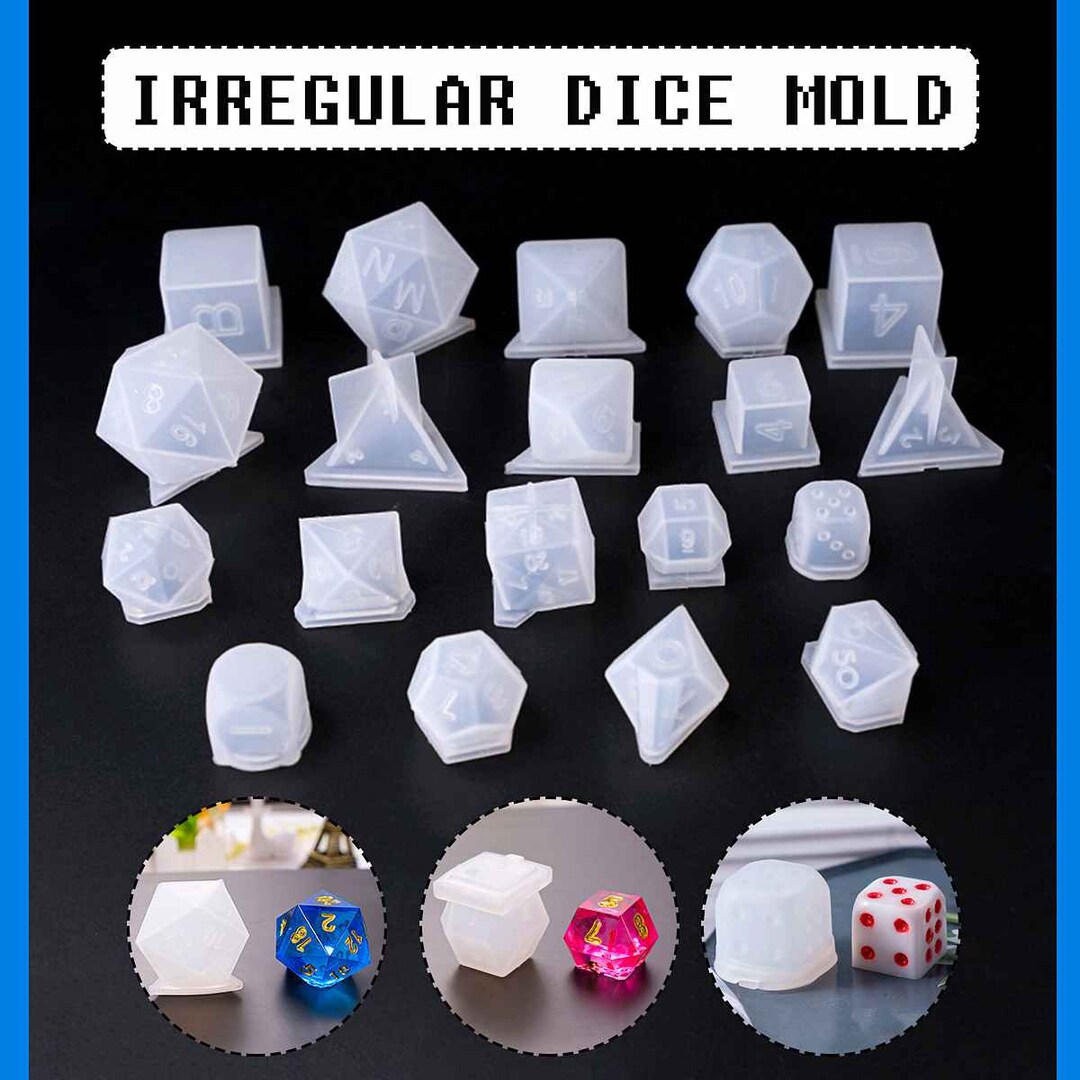 DIY Crystal Epoxy Mold-dice Digital Game -TRPG Silicone Dice Mold ...